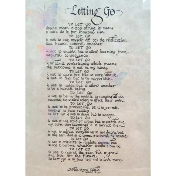 Judith Anne Castle | Art | Vtg 989 Letting Go Calligraphy Judith Anne ...